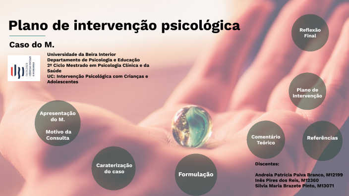 Construção de um plano de intervenção psicológica. Caso clínico: M. by ...