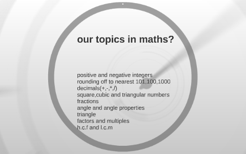 What Have We Learned In Maths By