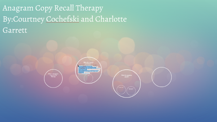 Anagram Copy Recall Therapy by Charlotte Garrett on Prezi