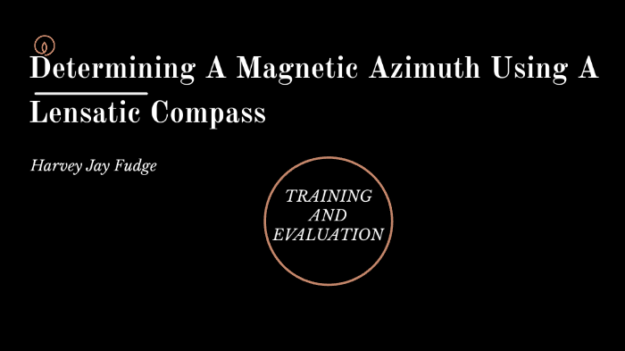 Determine A Magnetic Azimuths Using A Lensatic Compass by Harvey Fudge ...