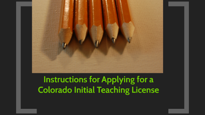 Instructions for Applying for an Initial Teaching License by Jody ...