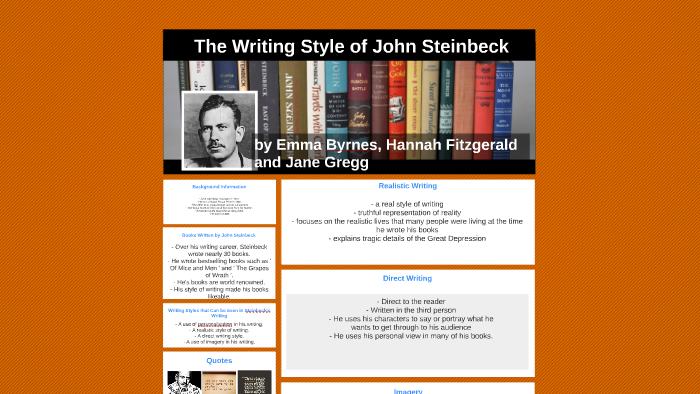The Writing Style of John Steinbeck by Hannah Fitzgerald on Prezi