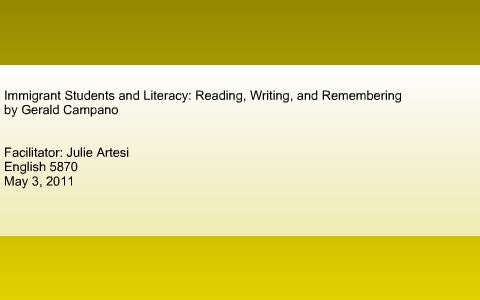 Immigrant Students and Literacy: Reading Writing, and Remembering by ...