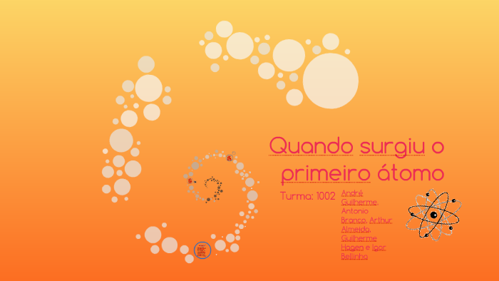 Quando surgiu o primeiro átomo by Guilherme Hagen on Prezi