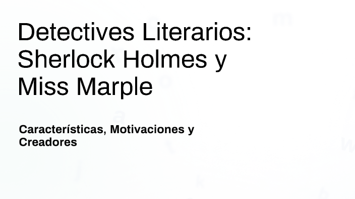 Detectives Literarios: Sherlock Holmes y Miss Marple by jenniffer ...