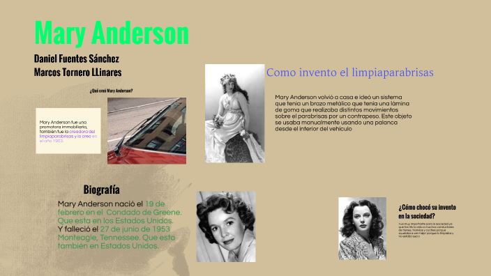Mary Anderson by Marcos Tornero Llinares on Prezi