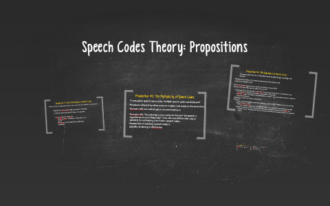 Speech Codes Theory: Propositions by Melanie Evans on Prezi