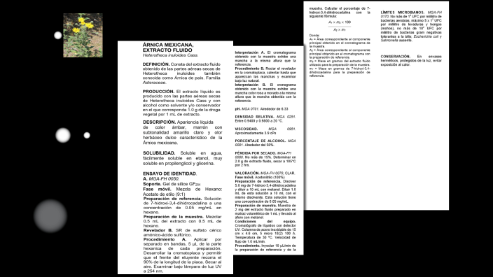 Propuesta de monografía farmacopeica del extracto fluido Árnica ...