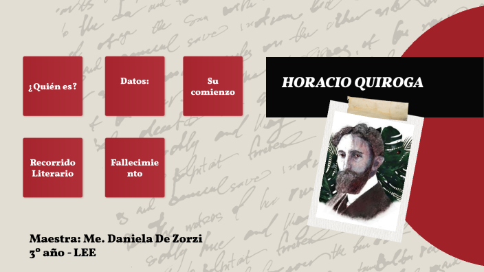 Biografia de Horacio Quiroga by Daniela De Zorzi on Prezi