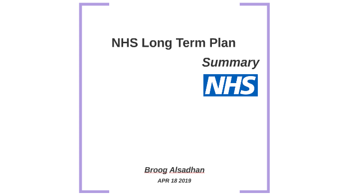 NHS Long Term Plan by Broog Alsadhan