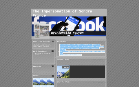 The Impersonation of Sondra Prince by Michelle Nguyen on Prezi
