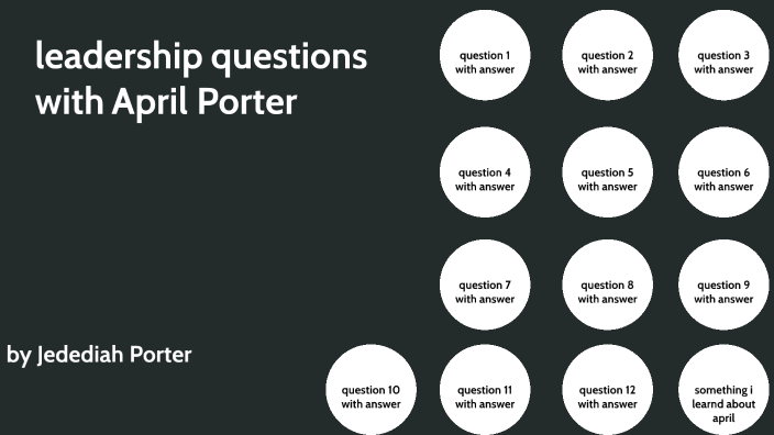 leadership questions with April Porter by Jedediah Porter