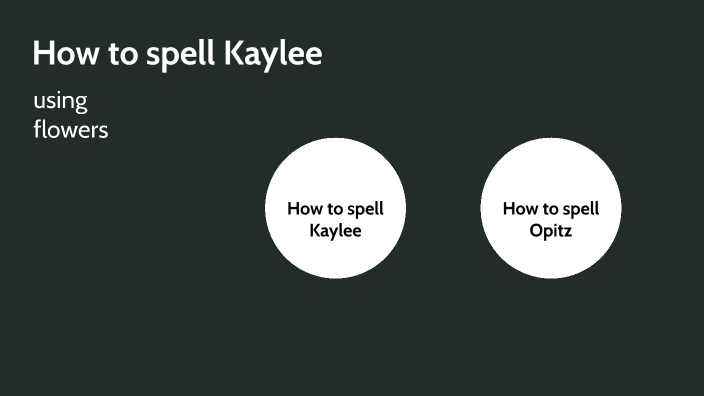 How to spell Kaylee Opitz by kaylee opitz on Prezi