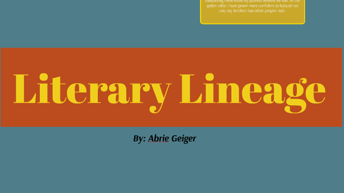 Literary Lineage by Abrie Geiger on Prezi