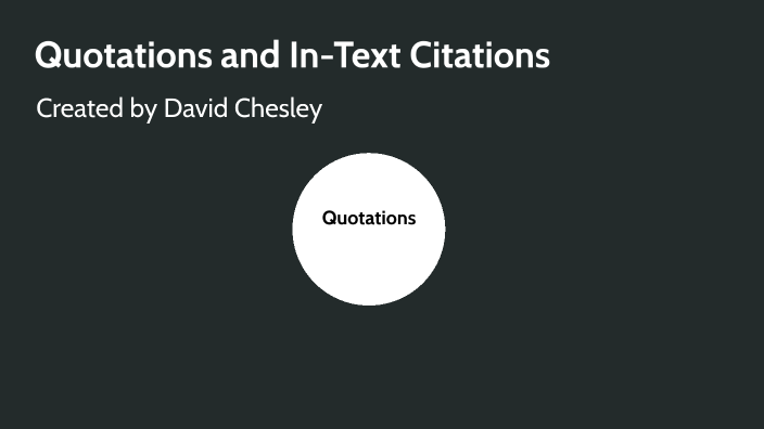 Quotations & In-Text Citations by David Chesley on Prezi