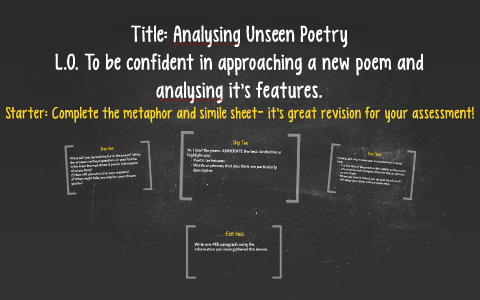Title: Analysing Unseen Poetry by Miss Skeoch on Prezi