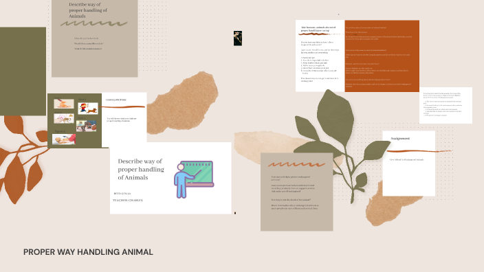 Describe way of proper handling of Animals by Charles Moster on Prezi
