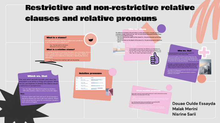 Restrictive and non-restrictive relative clauses by DOUAE OULDE ESSAYDA ...