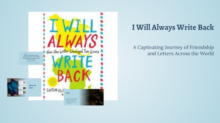 Promoting 'I Will Always Write Back' by Callie VanBeek on Prezi
