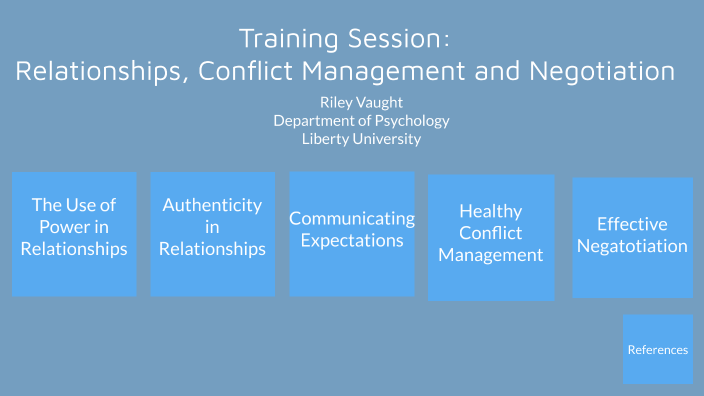Training Session: Relationships, Conflict Management, and Negotiation ...