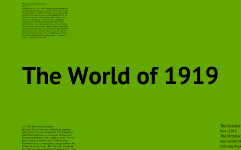 Unit 1- The World of 1919 Timeline Activity by K Johal on Prezi