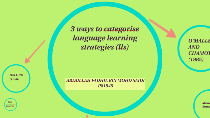 3 ways to categorise language learning strategies (lls) by Abdullah ...