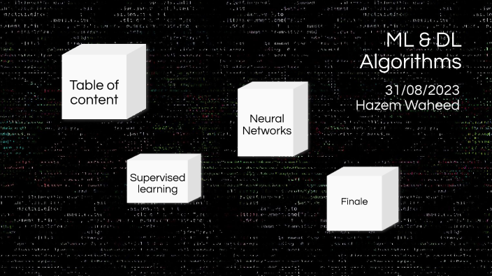 Machine learning algorithms by Hazem Waheed on Prezi