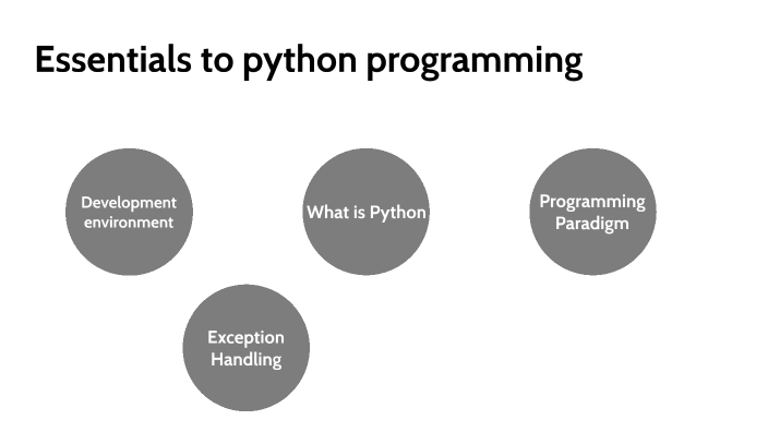 Essentials to python programming by Aravind Pallippara on Prezi