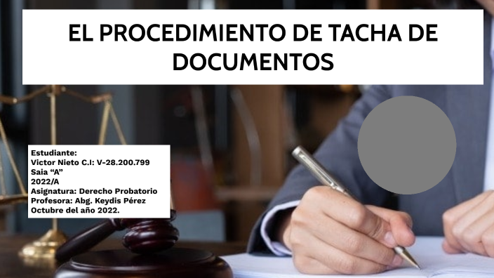 EL PROCEDIMIENTO DE TACHA DE DOCUMENTOS by victor andres nieto barrios ...