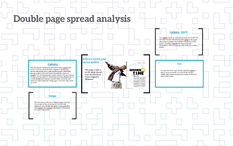 Double page spread analysis by on Prezi