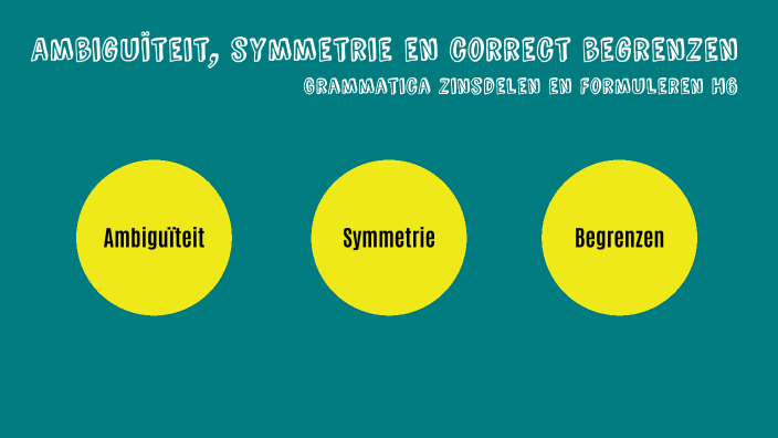 3V - Ambiguïteit, symmetrie en correct begrenzen by Sophie Westhiner on ...
