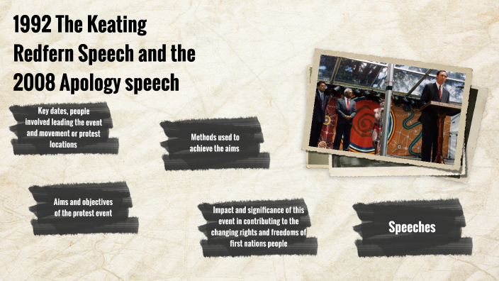 1992 The Keating Redfern Speech and the 2007 Apology speech by Grace ...
