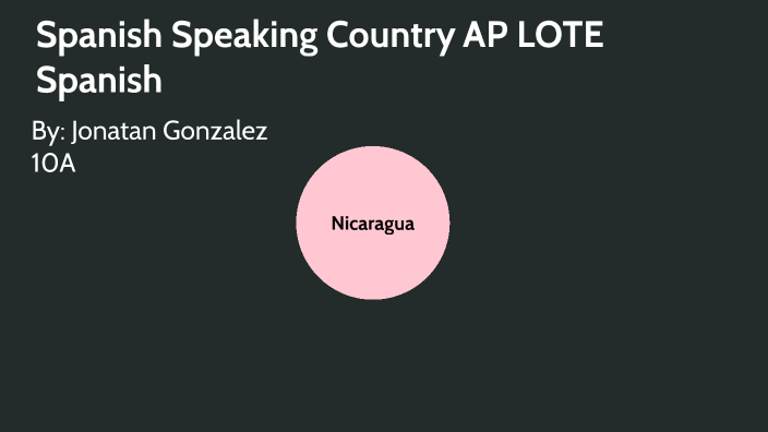 Spanish speaking Country/ Nicaragua by jonatan gonzalez on Prezi