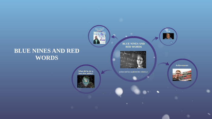 BLUE NINES AND RED WORDS by Sara Sofia Guerrero Ardila on Prezi