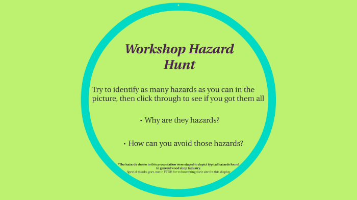 Workshop Hazard Hunt by angela bynum on Prezi