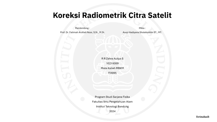Koreksi Radiometrik Citra Satelit by Flora Affera on Prezi