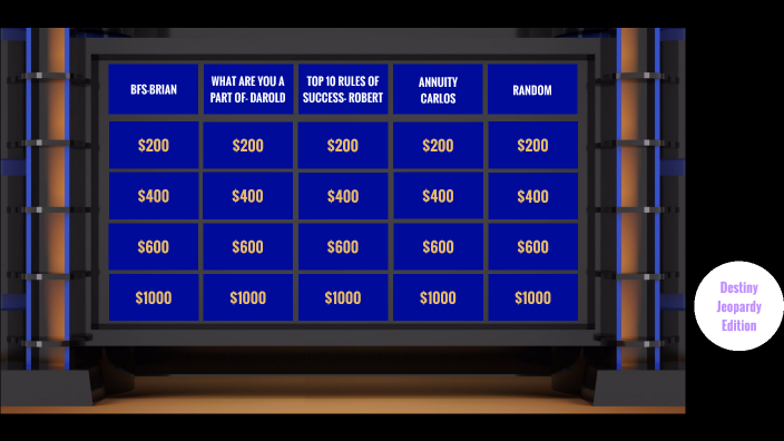 Destiny Jeopardy by Sonia Ross on Prezi