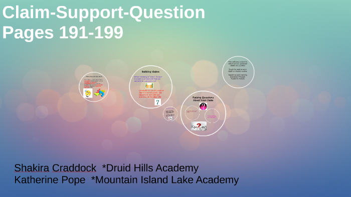 Claim-Support-Question by Shakira Craddock on Prezi