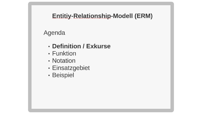 Entity-Relationship-Modell (ERM) by Jonas Stach on Prezi