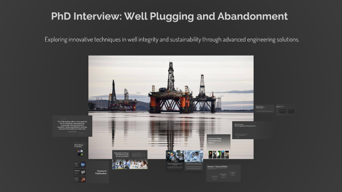 PhD Interview: Well Plugging and Abandonment (IV-80/25) by Samaneh ...