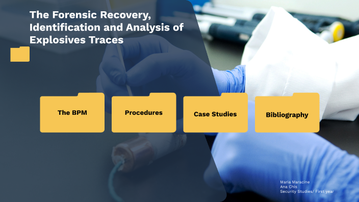 The Forensic Recovery, Identification and Analysis of Explosives Traces ...