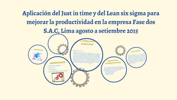 Aplicación del Just in time y del Lean six sigma para mejora by Evelyn ...