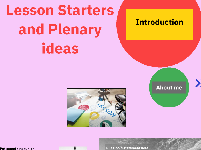 Lesson starters and plenary ideas by Sonali Kumar on Prezi