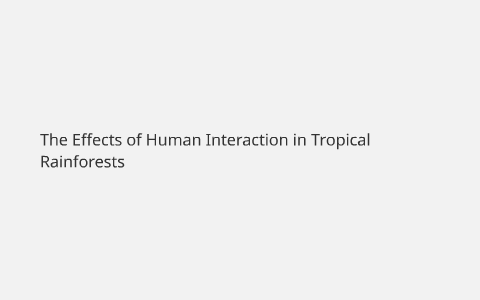 The effects of human interaction in Tropical Rainforests by xavier won ...