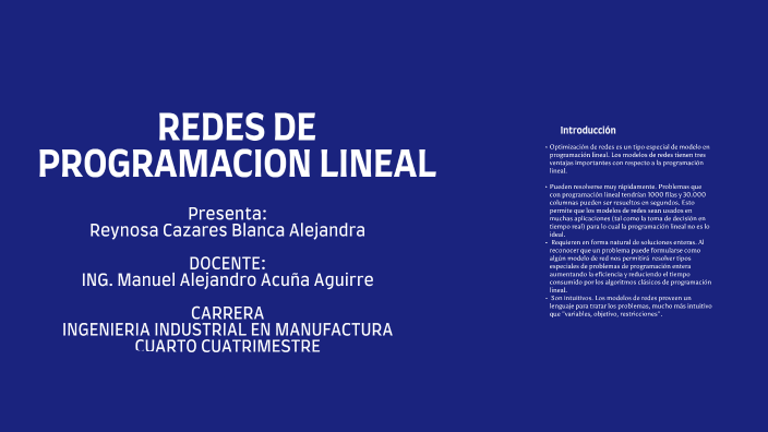 REDES DE PROGRAMACION LINEAL by Blanca Alejandra Reynosa Cazares on Prezi