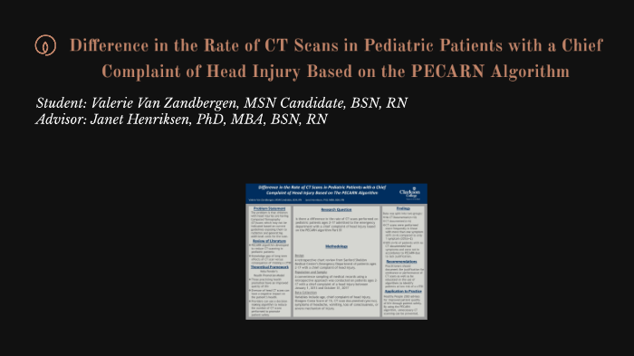 Difference in the Rate of CT Scans in Pediatric Patients with a Chief ...