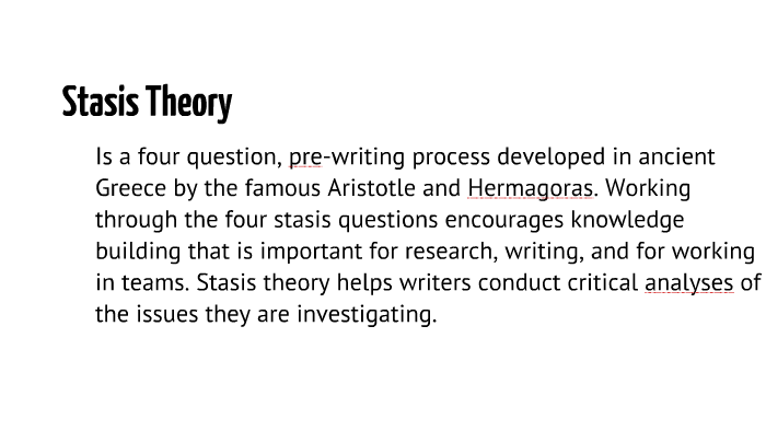 Stasis Theory by on Prezi