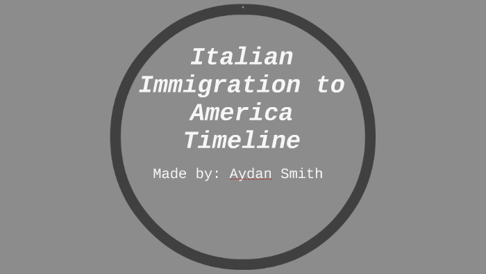 Italian Immigration to America Timeline by Destiny Davis on Prezi
