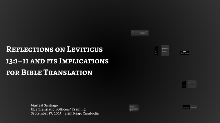 Understanding Leviticus 13:1–11 and Its Implications for Bible Translation by Marfeal Santiago ...