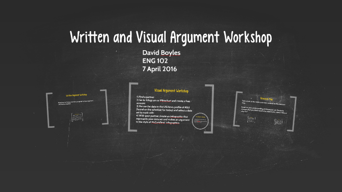 Written and Visual Argument Workshop by David Boyles on Prezi